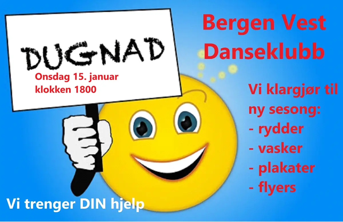 Dugnad søndag 14. august kl 1730